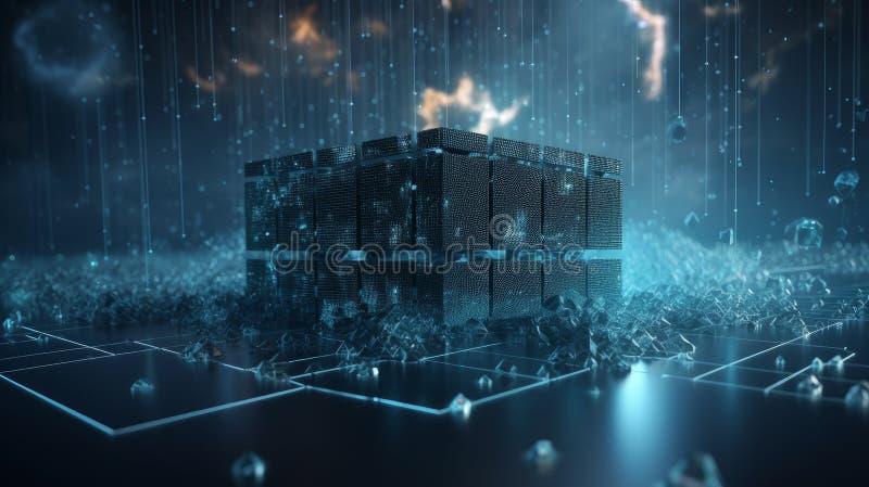 Big Data Concept Digital Data Flow Transferring Close Up Generative AI ...