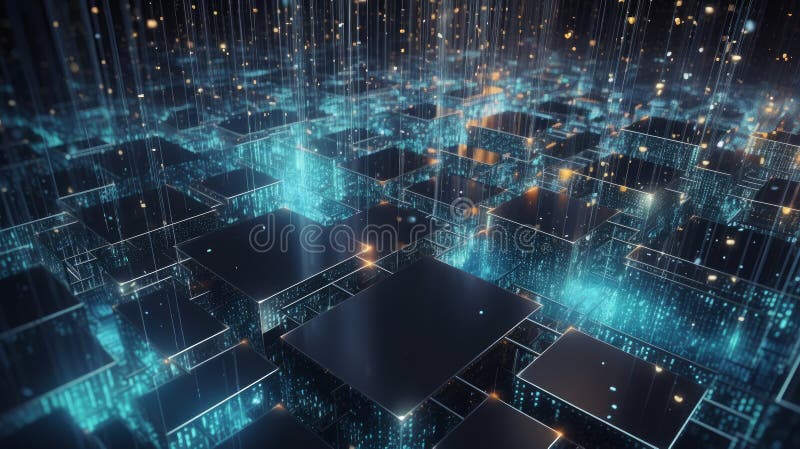 Big Data Concept Digital Data Flow Transferring Generative AI Stock ...