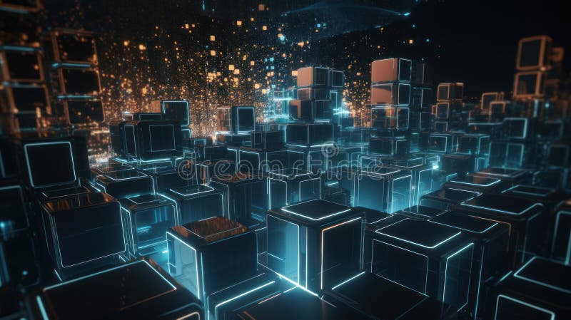 Big Data Concept Digital Data Flow Transferring Generative AI Stock ...