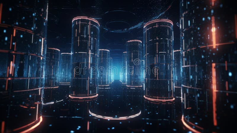 Big Data Concept Digital Data Flow Transferring Technical Concept ...