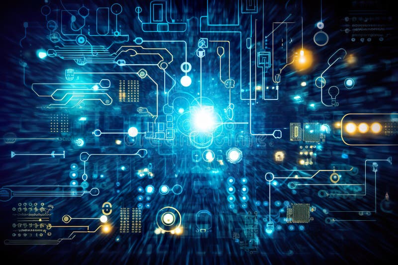 Big Data Concept. Digital Neural Network Stock Illustration ...