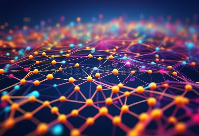 Big Data Concept. Digital Neural Network Stock Illustration ...