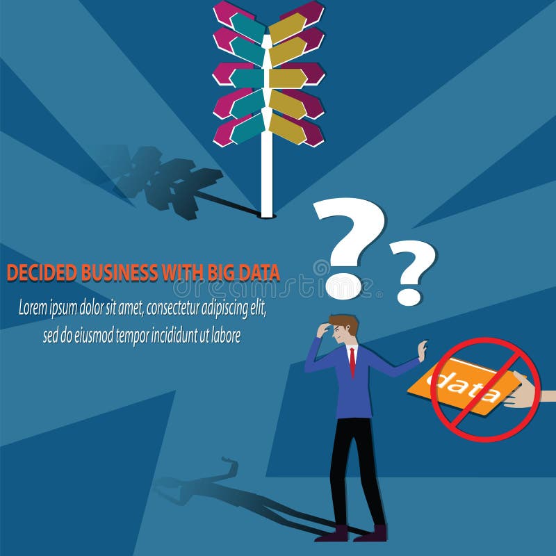 Big Data Concept,Man Confused and Use Big Data To Choose Stock Vector ...
