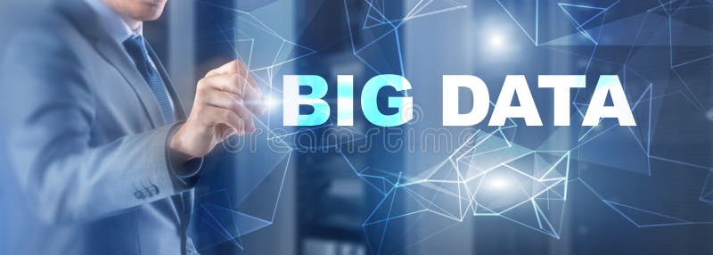 Big Data Concept on Geometric Lines Background. Blurred Data Center ...