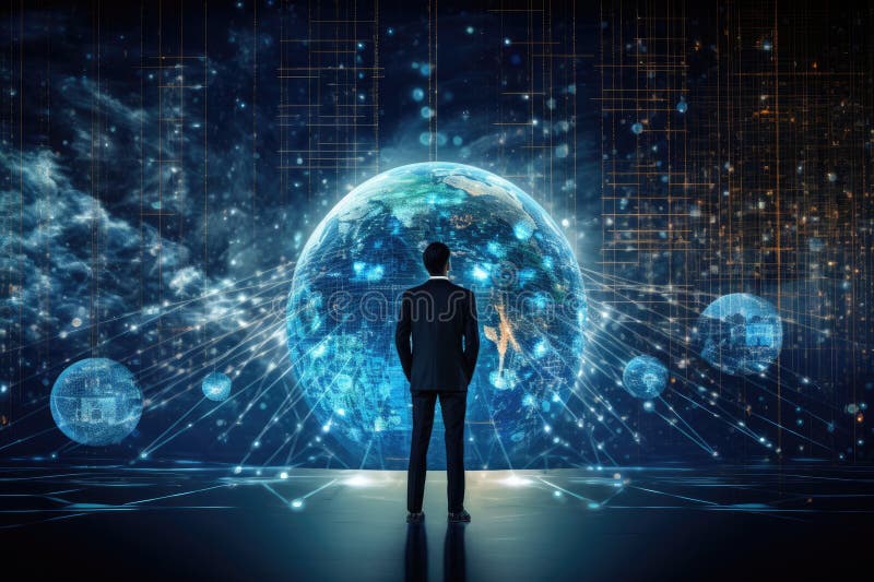 Big Data Concept. Global Information Gathering Stock Illustration ...