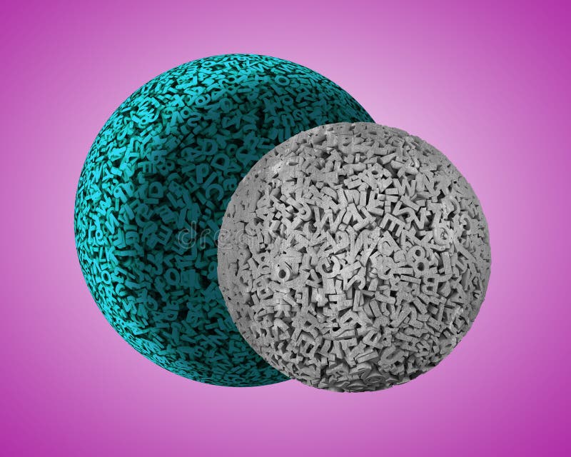 Big Data Ball, Globe in Space. 3D Illustration Stock Illustration ...