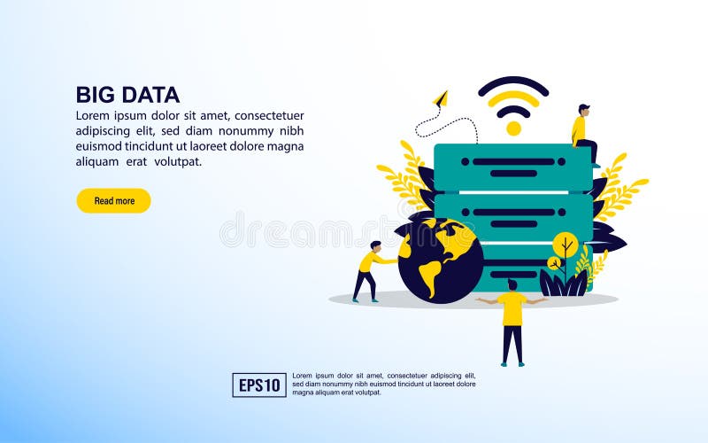 Data Analysis and Management Concept. People Analyze Management Data ...