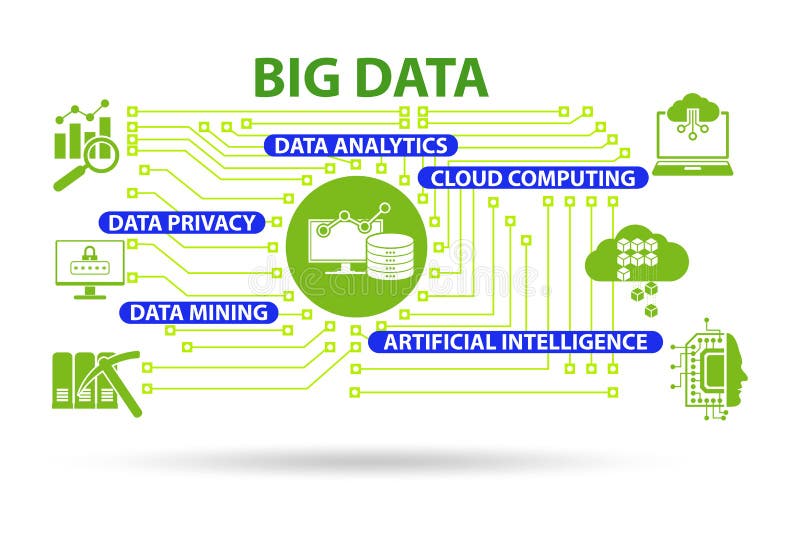 Big Data Concept Illustraion in Modern Computing Stock Illustration ...