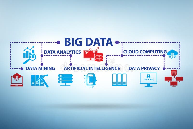 Big Data Concept Illustraion in Modern Computing Stock Illustration ...