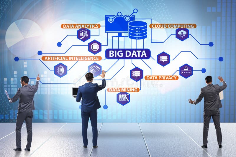 Big Data Concept Illustraion in Modern Computing with Businessma Stock ...