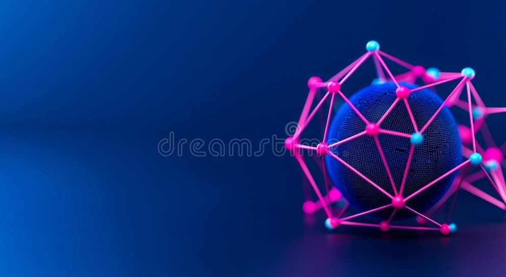 Big Data Concept Illustrated in Three Dimensions. Blockchain and ...