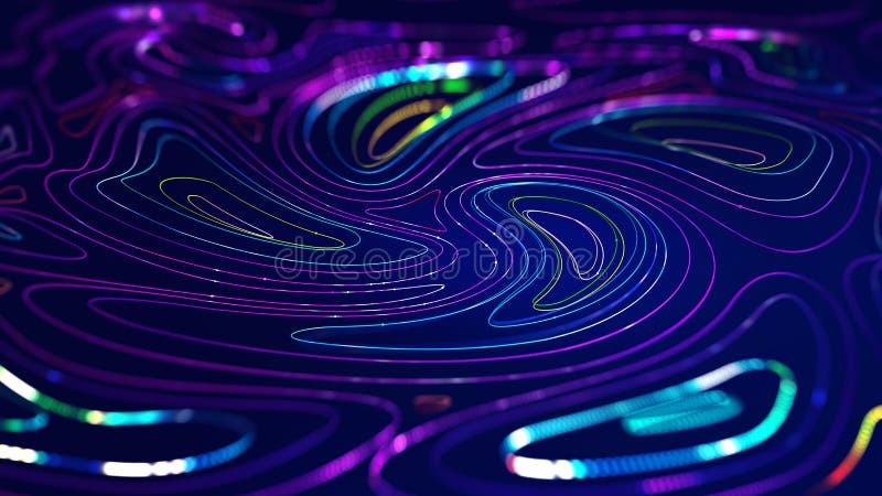 Big Data Concept. Information Field, Data Flow. Digital Neural Network ...