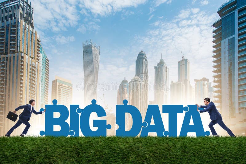 Big Data Concept with Jigsaw Puzzle Pieces Stock Illustration ...
