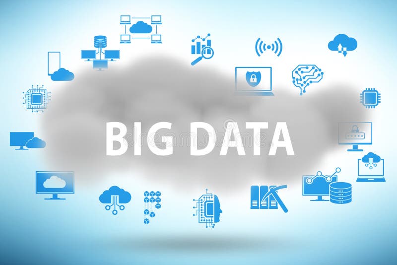 Big Data Concept in Modern Computing Stock Illustration - Illustration ...