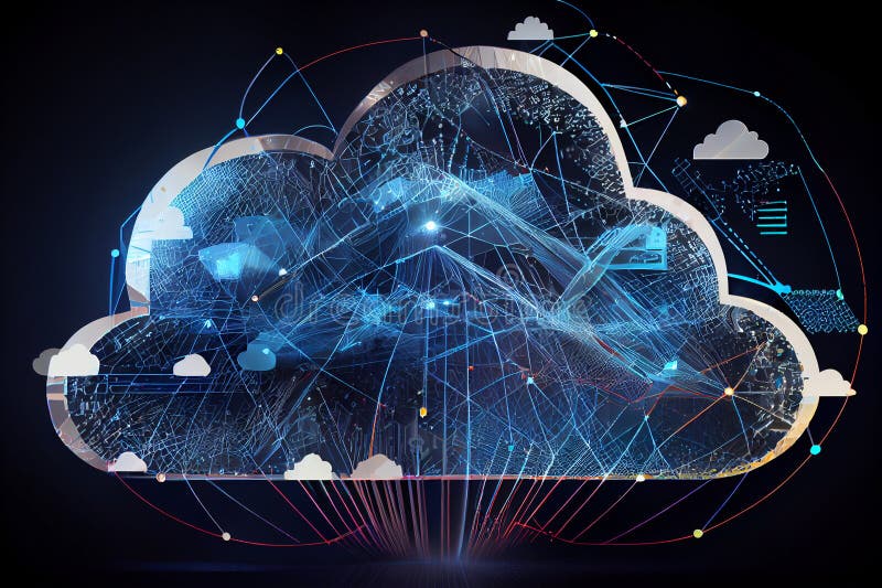 Big Data Concept Network Connection.generative Ai Stock Illustration ...