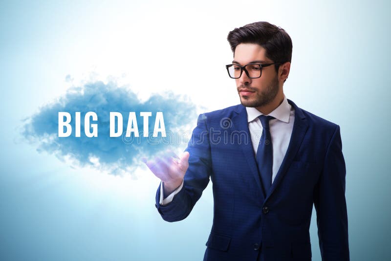 Big Data Concept with Business People Pressing Virtual Buttons Stock ...