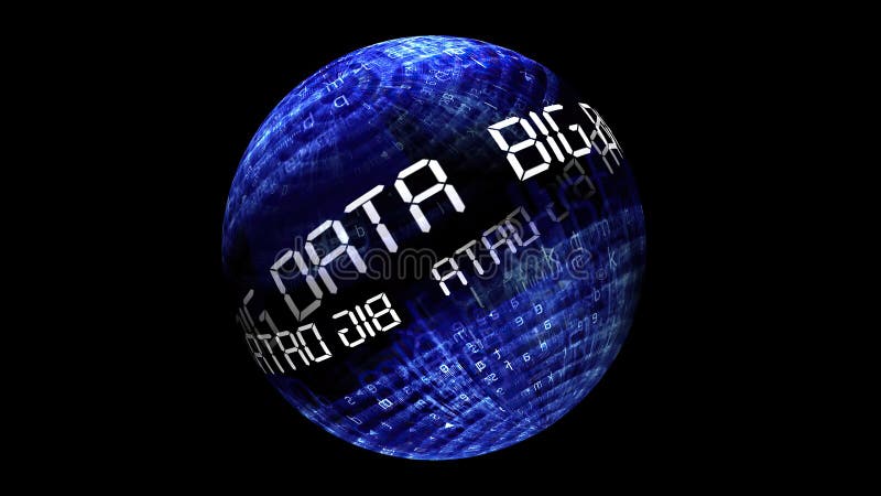 Big Data Concept on Rotating Sphere Stock Illustration - Illustration ...