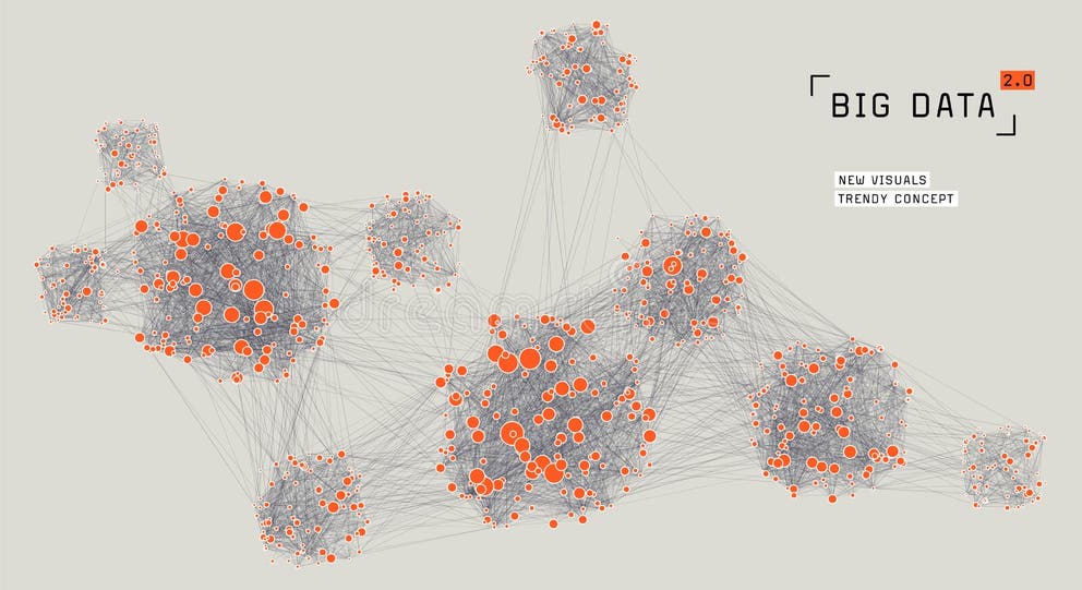 Big Data Concept Visualization. Distributed Network. Global Data. Social Media Graph ...