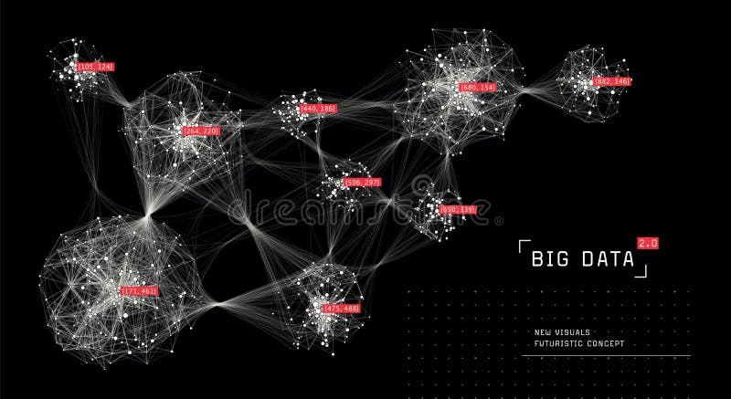 Big Data Concept Visualization Distributed Network Social Media Graph Information Clustering