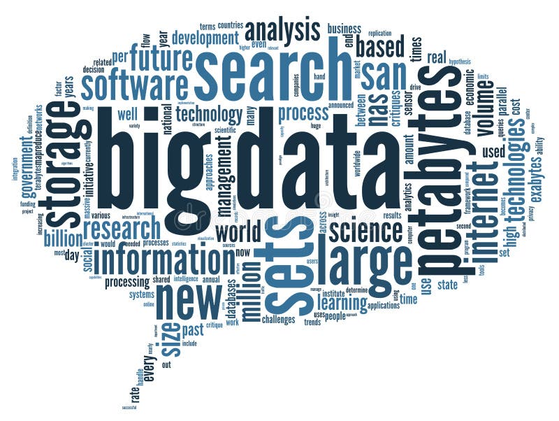 Big Data Concept in Word Cloud Stock Illustration - Illustration of ...