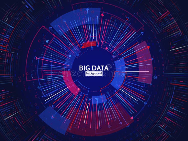 Big Data Connection Structure Abstract Element With Lines Dots And Binary Code Big Data