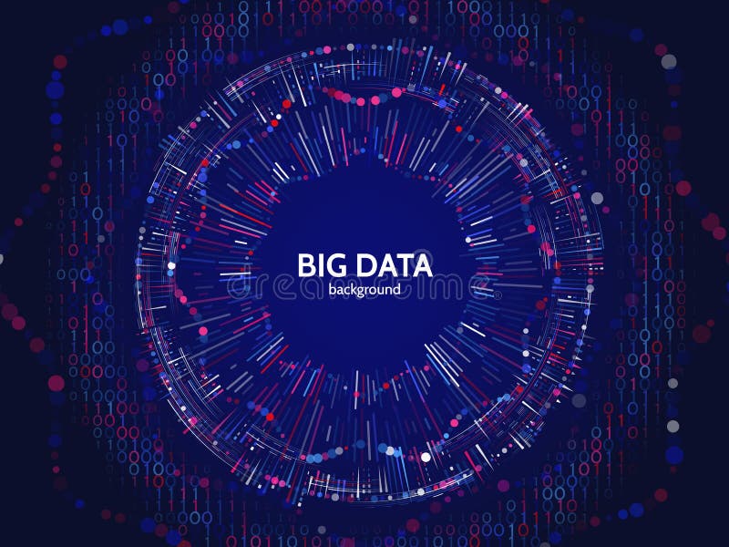 Big Data Connection Structure Abstract Element With Lines Dots Stock Vector Illustration Of