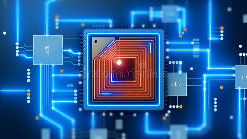 Big Data CPU Processing Background Stock Illustration - Illustration of ...