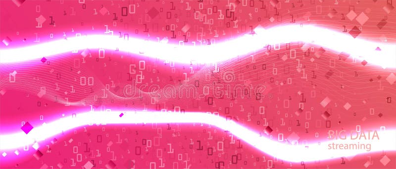 Big Data Cyber Vector Background. Matrix Flying Binary Code. Geometric Grunge Minimal Design ...