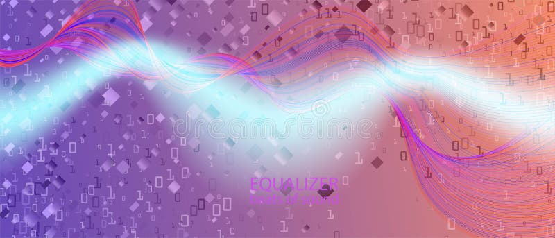 Big Data Cyber Vector Equalizer. Technology Abstract Trendy Template. Matrix Falling Binary Code ...