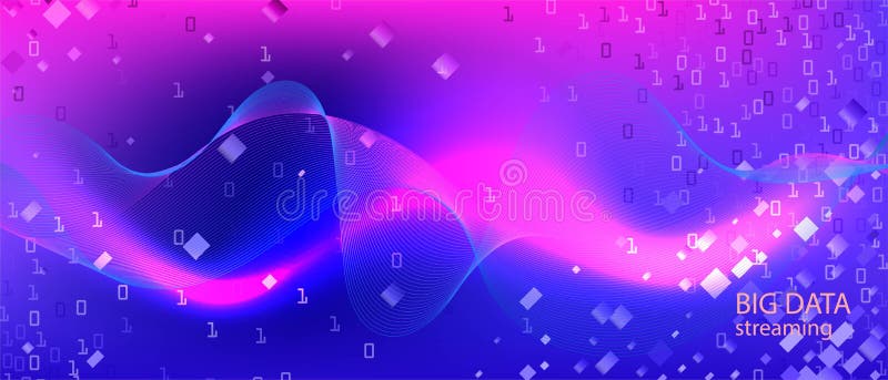 Big Data Cyber Vector Landing Page. Fractal Flow Code Computing Abstract Modern Layout. Matrix ...