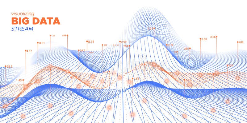 Big Data 3d. Blue Business Background Stock Vector - Illustration of ...