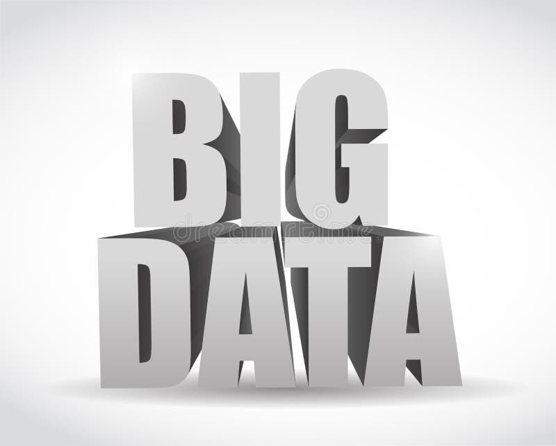 Big Data 3d Text Message Illustration Design Stock Illustration ...