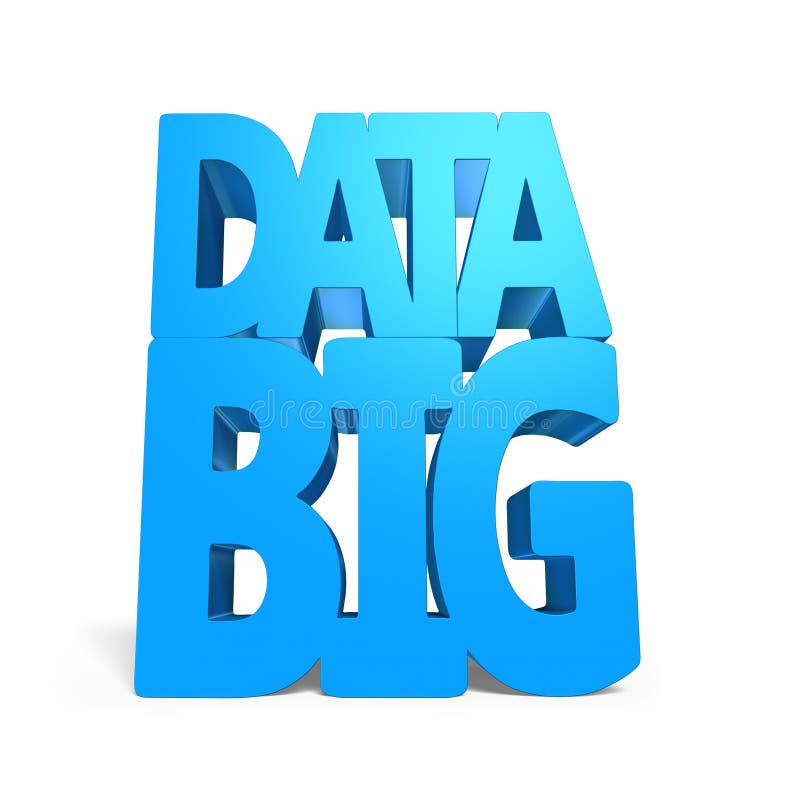 Big Data. Blue Characters in Cloud Shape Stock Illustration ...