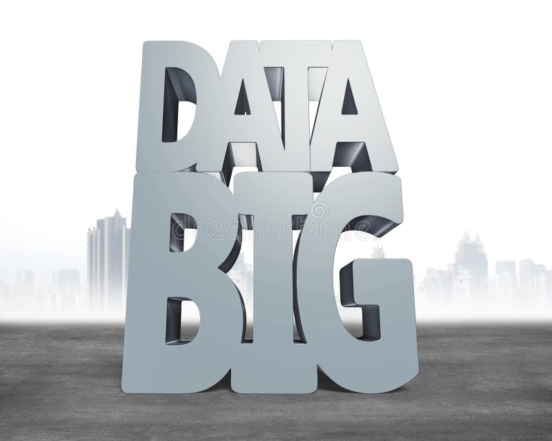 Big Data 3D Word with Gray Color Stock Illustration - Illustration of ...