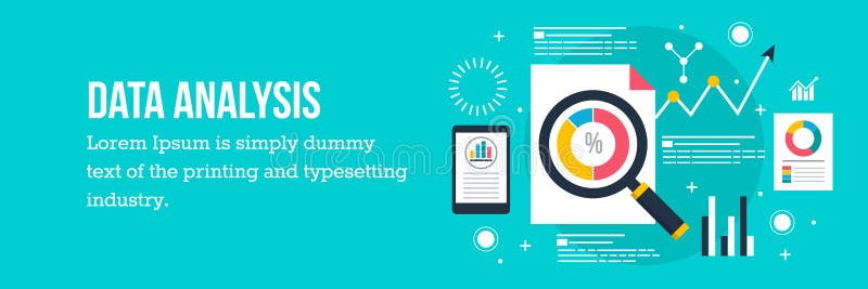 Big Data - Data Analysis Concept - Flat Design Web Banner Stock Vector ...