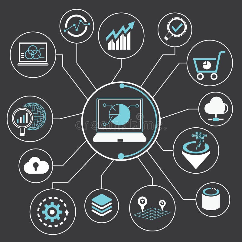 Big Data Diagram, Web Analytics Infographic Stock Illustration ...