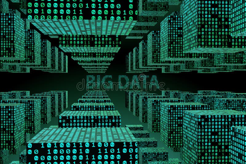 The Big Data and Data Mining Concept Illustration - 3d Rendering Stock ...