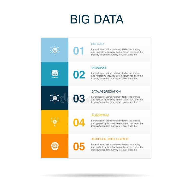Big Data, Database, Data Aggregation Stock Illustration - Illustration of simple, trendy: 266228414