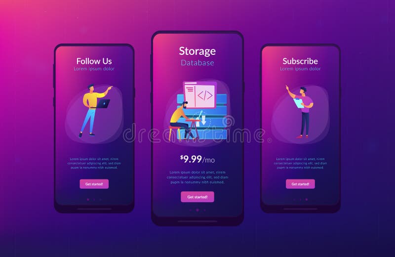 Big Data Developer App Interface Template. Stock Vector - Illustration ...