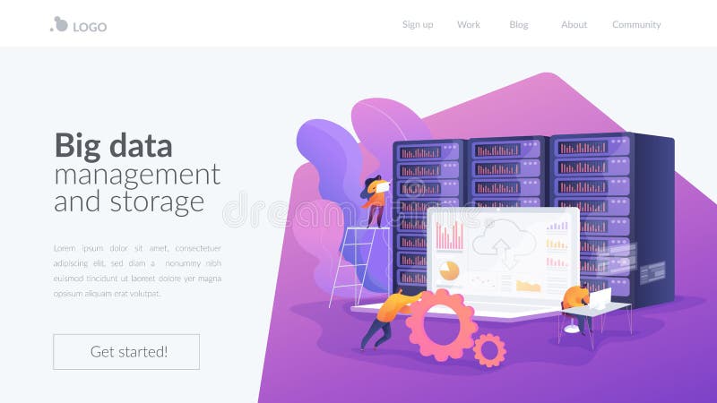 Big Data Developer Landing Page Template Stock Vector - Illustration of science, color: 266551963