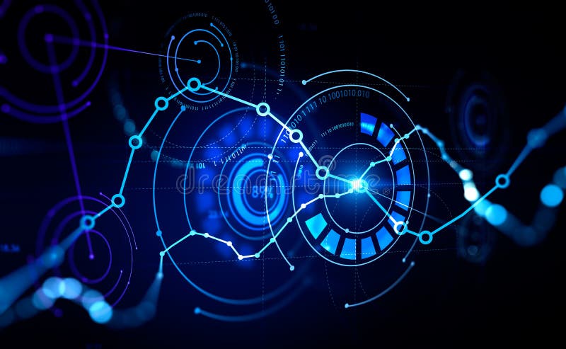Big Data Digital Diagrams and Lines Dynamics with Numbers Stock ...