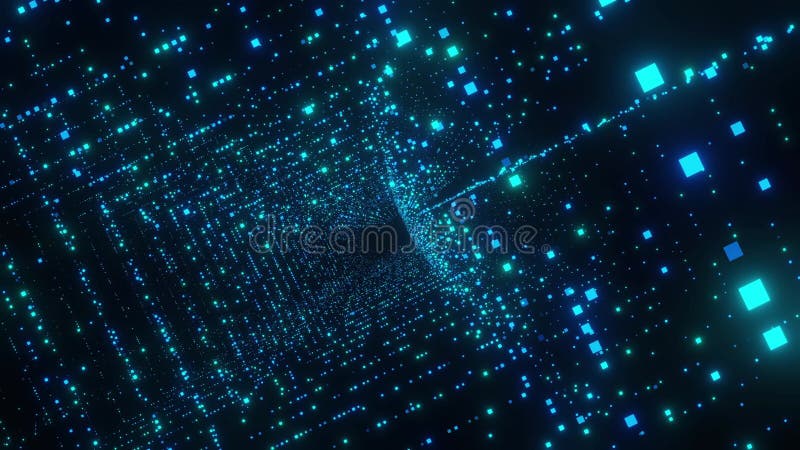 Big Data Digital Dot Cyber Space Drone Fly. Stock Video - Video of ...