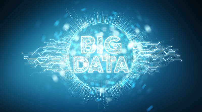 Big Data Digital Hologram Background 3D Rendering Stock Illustration ...