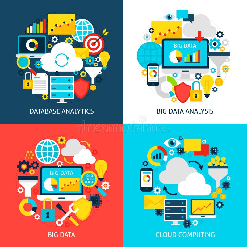 Big Data Flat Concepts stock vector. Illustration of internet - 94008590