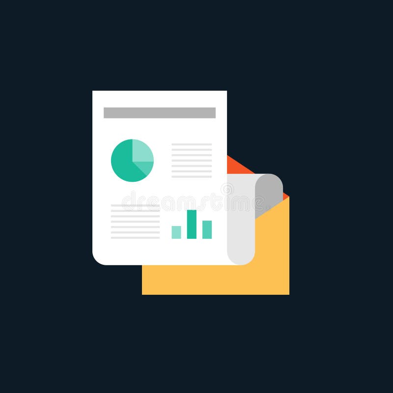 Big Data Flat Design Concept with Information Paper and Envelope Stock ...