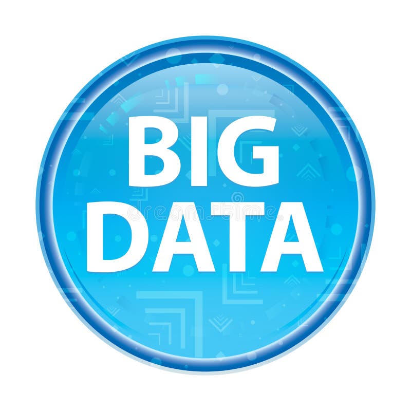 Big Data Floral Blue Round Button Stock Illustration - Illustration of ...