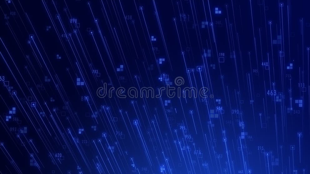 Big Data Flow Data Analysis Cloud Computing with Binary Code Stock Illustration - Illustration ...