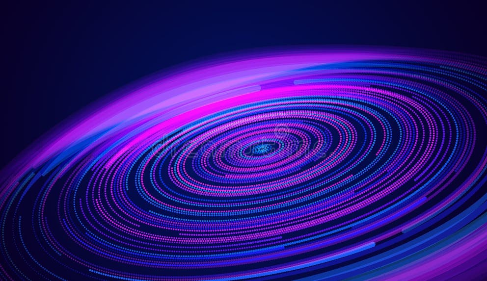 Big Data Flow Circular Particles Tech Business or Science Background ...