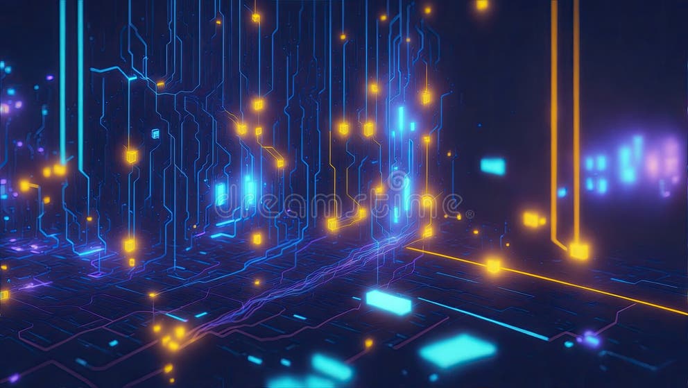 Big Data Flow in Cyber Blockchain Fields with Technology Concepts Stock Illustration ...