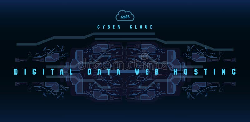 Server Room with Powerful Processor for Web Hosting. Isometric Concept of Data Center Stock ...